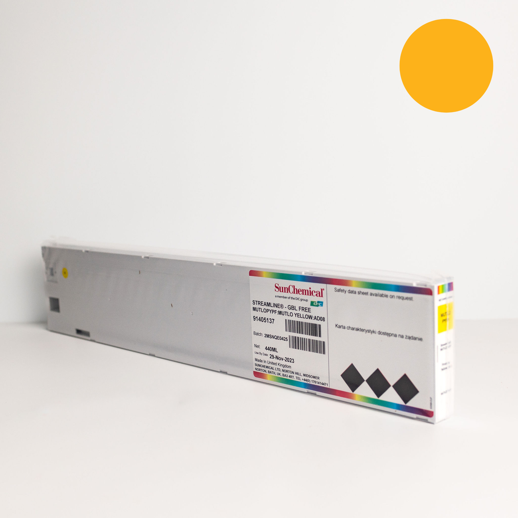 The Digital Ink Company / Streamline MUTLO - Yellow 440ml Cartridge